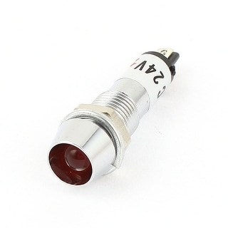 DC 24V Metal Shell Red Signal Pilot Lamp Mini Indicator Bulb Light ...