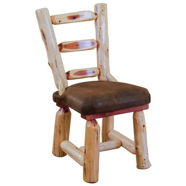 Red Cedar Log Dining Chair with Emerson Bark Upholstered Seat - Bed ...