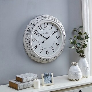 FirsTime & Co. Beatrix Metalwork Clock, American Crafted, Off-white ...