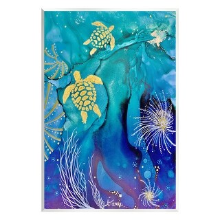 Stupell Abstract Blue Sea Turtles Wall Plaque Art Amy Tieman - Bed Bath ...