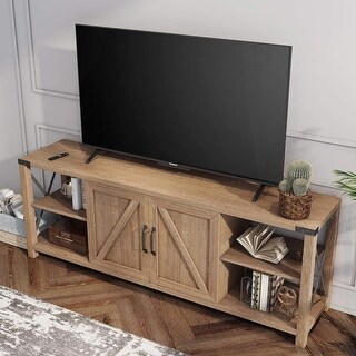 WESOME 68" TV Stand Wood Metal TV Console Industrial Entertainment ...