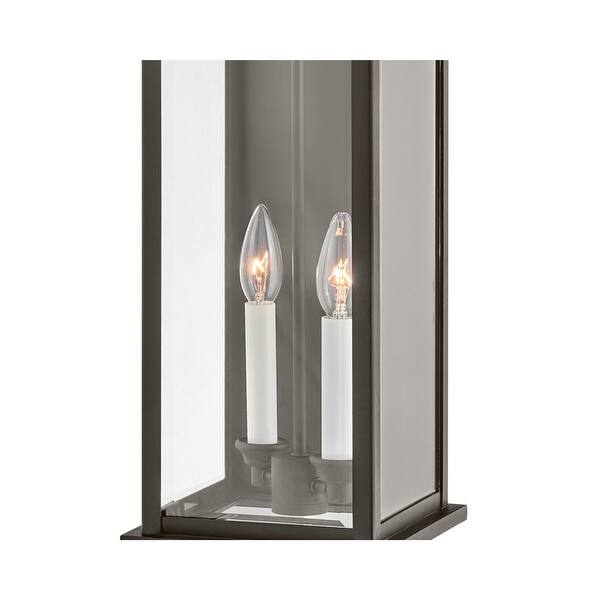 Hinkley Weymouth Collection Two Light Outdoor Medium Wall Mount Lantern, Oil Rubbed Bronze - Bed ...