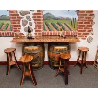 Wine Barrel Designs Double Half 36" Tall Solid Wood Barrel Bar - N/A ...
