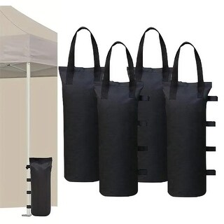 Shatex 5.12 in. x 19.69 in. Black Canopy Sand Bags Portable Polyester ...
