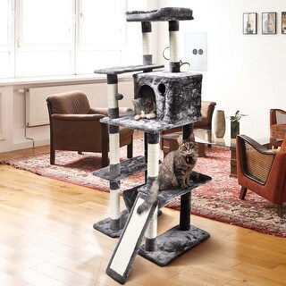 Cat Craft 7-Level Plush & Sisal Cat Activity Tree Habitat: Condo, Ramp ...