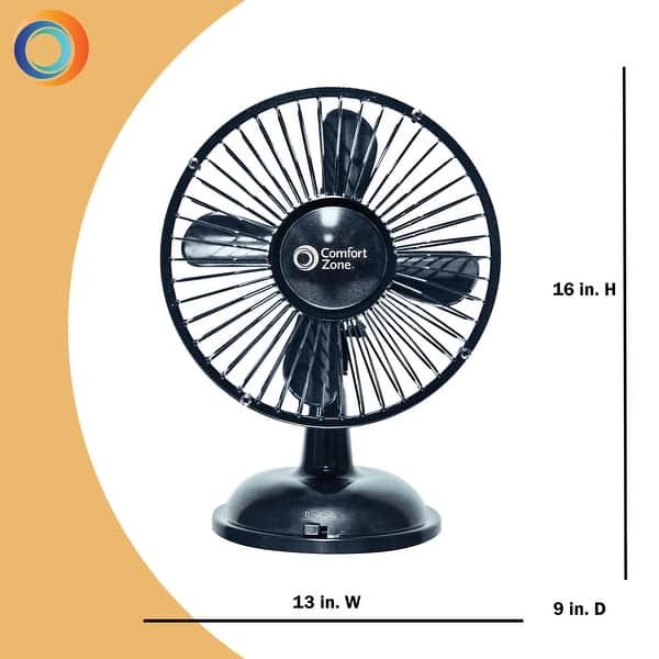 Comfort Zone 5" Oscillating Desk Fan, Black - Bed Bath & Beyond - 30485427