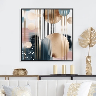 Designart "Soft Colors Shapes And Lines Marble Iii" Abstract Marble ...