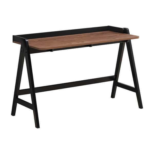 50 Inch Writing Desk, Raised Edge Top, 2 USB Ports, Industrial Style ...