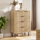 Wave Fluted 5 Drawer Dresser for Bedroom, Modern Wood Chest of Drawers ...