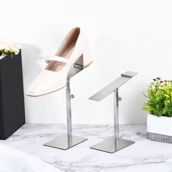 Shoe Display Stand 2 Pack Adjustable Height Shoe Risers Metal ...