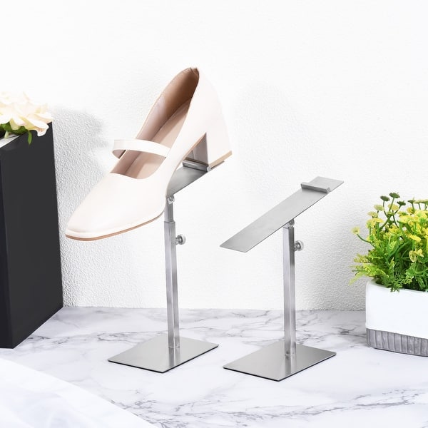 Shoe Display Stand 2 Pack Adjustable High Heel Risers Metal Shoe Rack ...