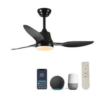 42" Smart Ceiling Fan, Voice Control Alexa/Google Ceiling Fan with ...