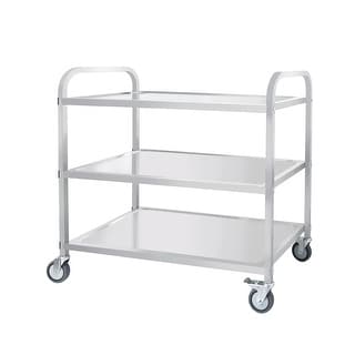 Rotation Kitchen Food Storage Cart with Locking Wheels,3 Tier Stainless ...