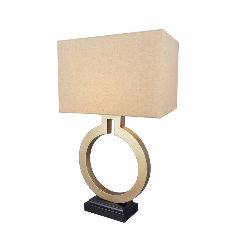 Aspen Creative 27" High Metal Table Lamp, Gold and Hardback Rectangular ...