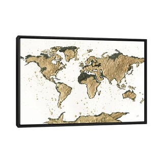 iCanvas "World Map Gold Leaf" by Chris Paschke Framed - Bed Bath ...