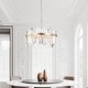 Casandra Brushed Champagne Silver 5-light Drum Crystal Chandelier - Bed ...