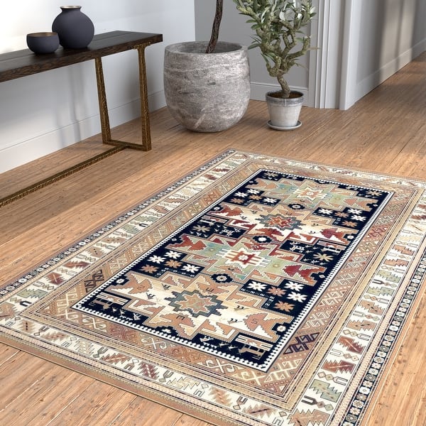 Zingara Rust, Black, Ivory Viscose Runner Area Rug by Greyson Living ...