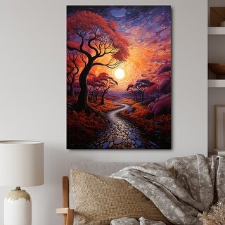 Designart "Sunset Sunset Reverie Pointillism I" Sunrisesunset Wall Art ...
