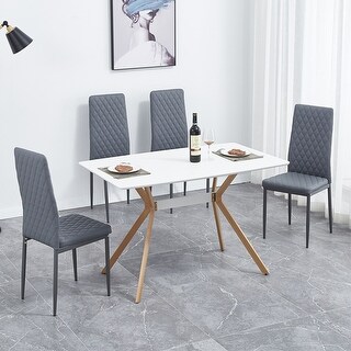 Modern Minimalist Style Dining Table Set - Bed Bath & Beyond - 36806257