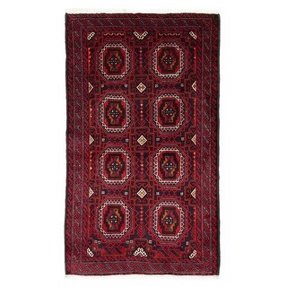 ECARPETGALLERY Hand-knotted Baluch Navy Wool Rug - 3'3 x 5'6 - Bed Bath ...