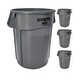 Heavy-Duty Trash/Garbage Can, 44-Gallon, Gray, Wastebasket for Home ...