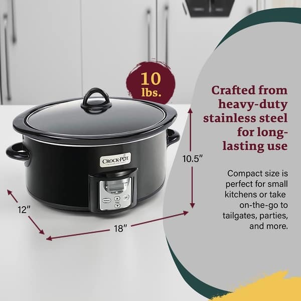 Crock-Pot 4 Quart Digital Count Down Food Slow Cooker Kitchen Appliance ...