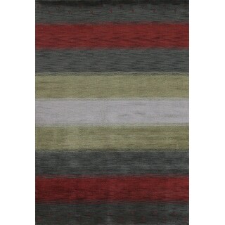 Green Modern Gabbeh Oriental Wool Area Rug Hand-knotted Foyer Carpet ...