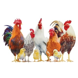 Realistic Roosters and Hens Outdoor Garden Stake - 23.87 x 21.37 x 0.5 ...