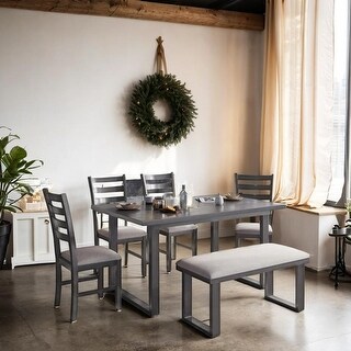 Simple Style 6-Pieces Family Furniture, Solid Wood Dining Room Set,6 ...