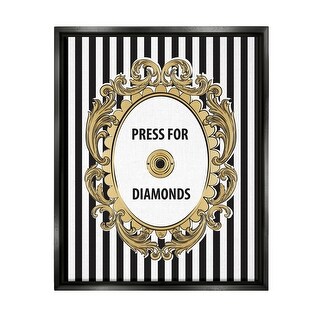 Stupell Press For Diamonds Phrase Framed Floater Canvas Wall Art Design ...