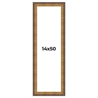 14x50 Frame Vintage Gold Solid Wood Picture Frame | 2.5 Inch Moulding ...