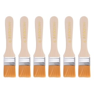 1.1" Width Small Paint Brush Nylon Bristle with Wood Handle Tool 6Pcs ...