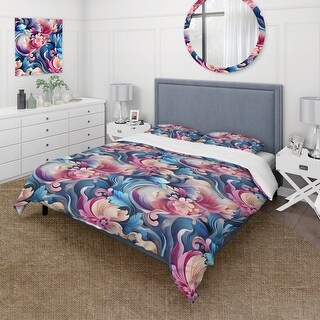 Designart "Pink And Purple Romantic Roses Paisley Pattern I" Purple ...