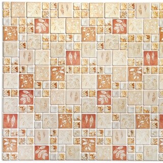Dundee Deco Autumn Leaves in Squares PVC 3D Wall Panels, Decorative ...