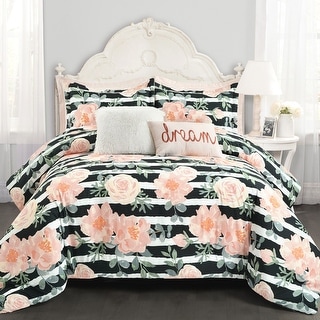 Lush Decor Amara Watercolor Rose 7 Piece Comforter Set - Bed Bath ...
