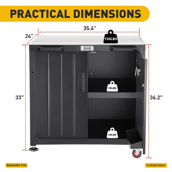 Feasto KT2435C 304 Stainless Steel Table Food Prep Grill Cart Table ...