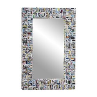 Paper Handmade Recycled Magazine Frame Room Wall Mirror - Multi Colored ...