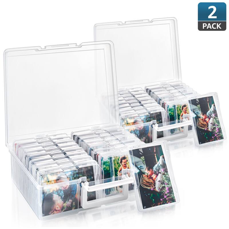 Sorbus Clear Box with 16 Cases (4" x 6") Organizers Cases, Storage Box ...