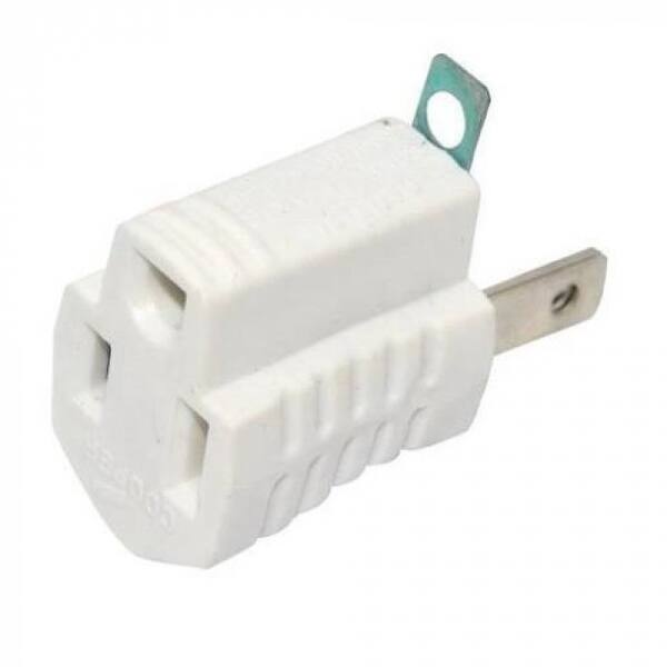 Cooper Wiring 419W Grounding Outlet Adapter With Grounding Lug, 15 AMP ...