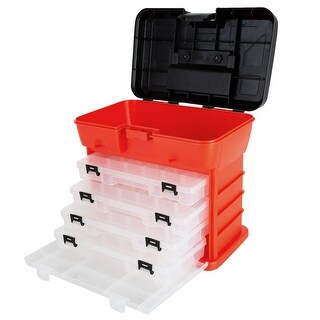 Tool Storage Box - Small Parts Organizer with 4 Trays - Bed Bath ...