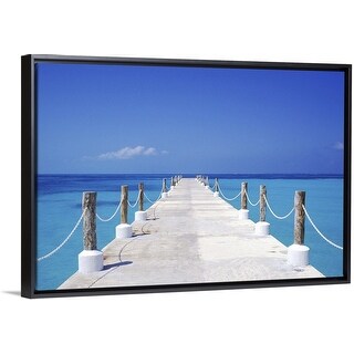 "Jetty extending into sea, Cancun, Yucatan, Mexico" Black Float Frame ...