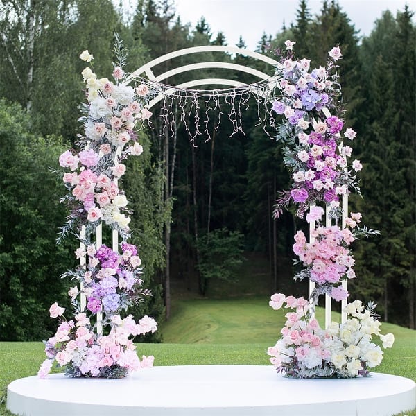 Large White Wedding Arch Stand 3 Layer Garden Backdrop Frame - Bed Bath ...