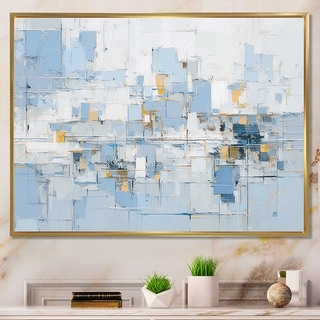 Designart "Blue And White Abstract Quiet Reflections" Abstract Collages ...