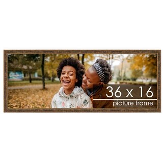 36x16 Distressed/Aged Black Complete Wood Panoramic Frame with UV ...