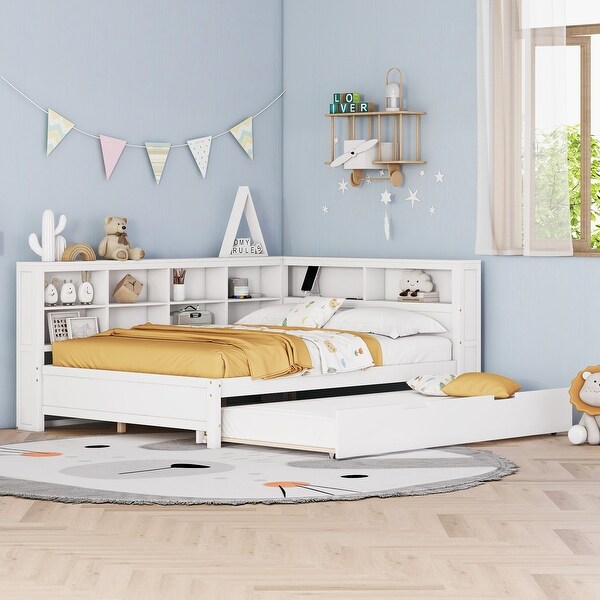 Classic cabin and trundle bed frame white store