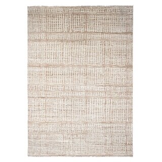 Shahbanu Rugs Honey Brown Calm Ambience Dot Design Hand Knotted Natural ...