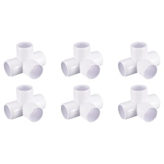 6Pack 4 Way PVC Elbow Fittings, 1-1/4 Inch PVC Pipe Fitting Connectors ...