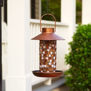 Adelie Mosaic Glass Bird Feeder with Solar Light - Bed Bath & Beyond ...