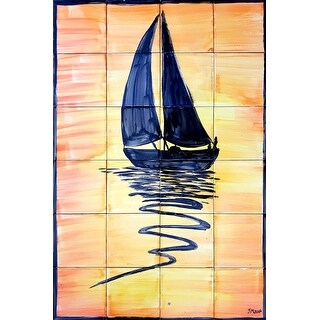 24x36 Sunset View Design 24pc Ceramic Tile Wall Mural - Bed Bath ...