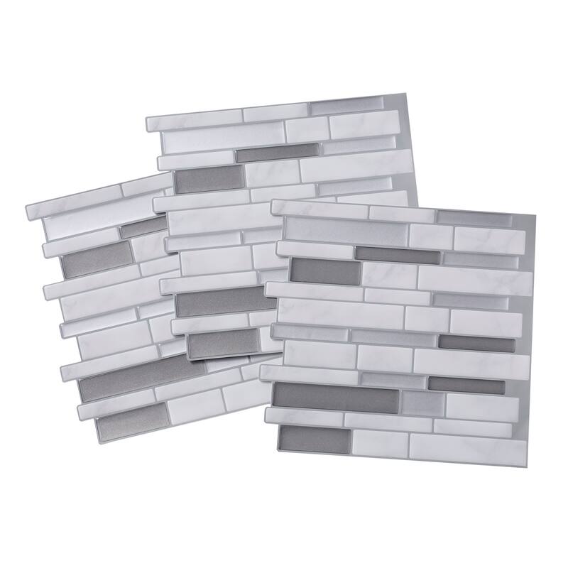 Tack Tile Peel & Stick Vinyl Backsplash (pack of 3) - Overstock - 21930782